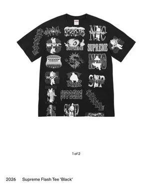Supreme | Shirts | 226 Supreme Flash X Art Dealer Tee Black Ss26t47 ...